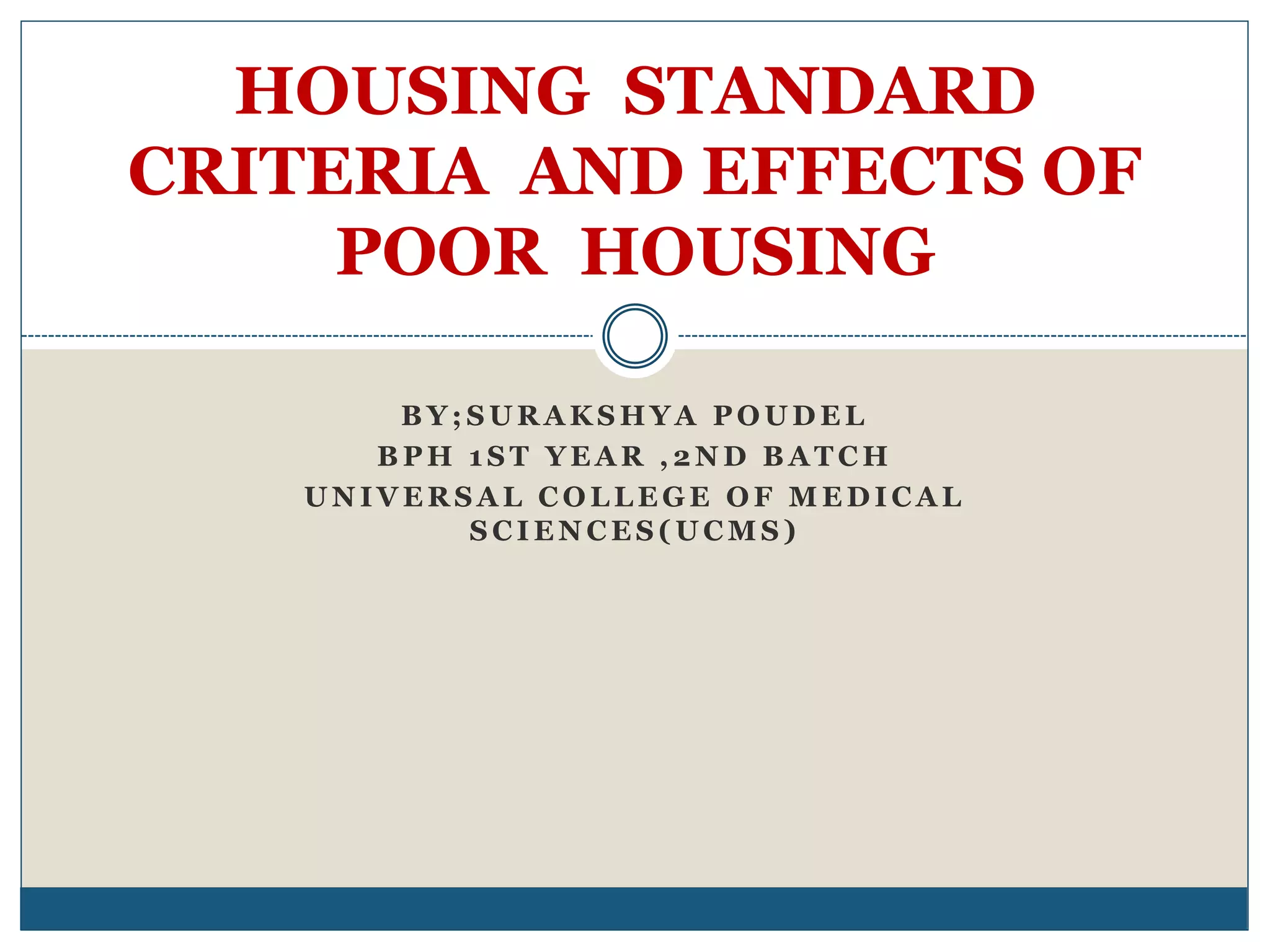 Housing standard | PPTX