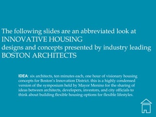 Boston Housing Symposium: New Housing Models For Boston’s Innovation ...