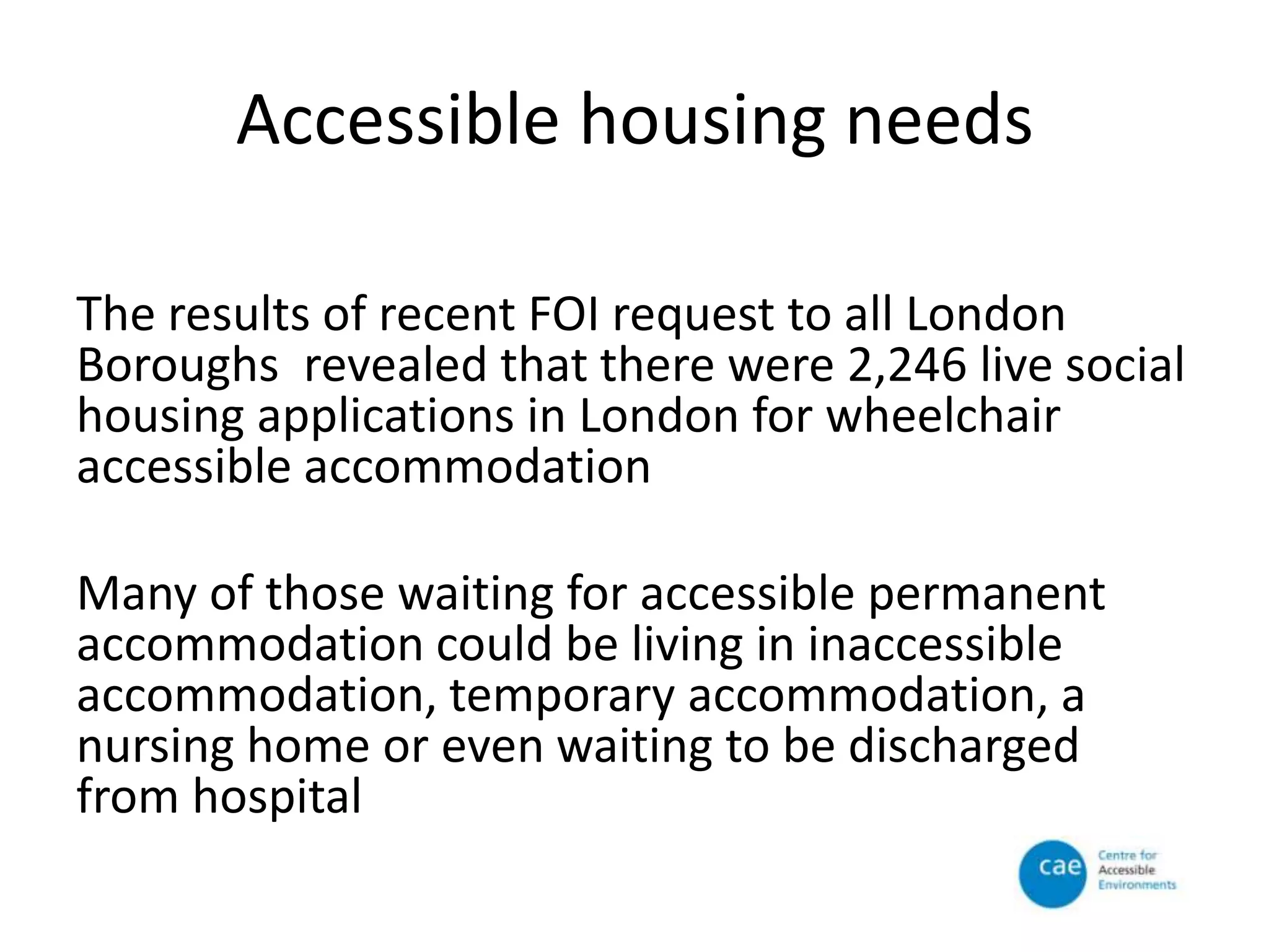 Housing standards and accessible communities. | PPTX