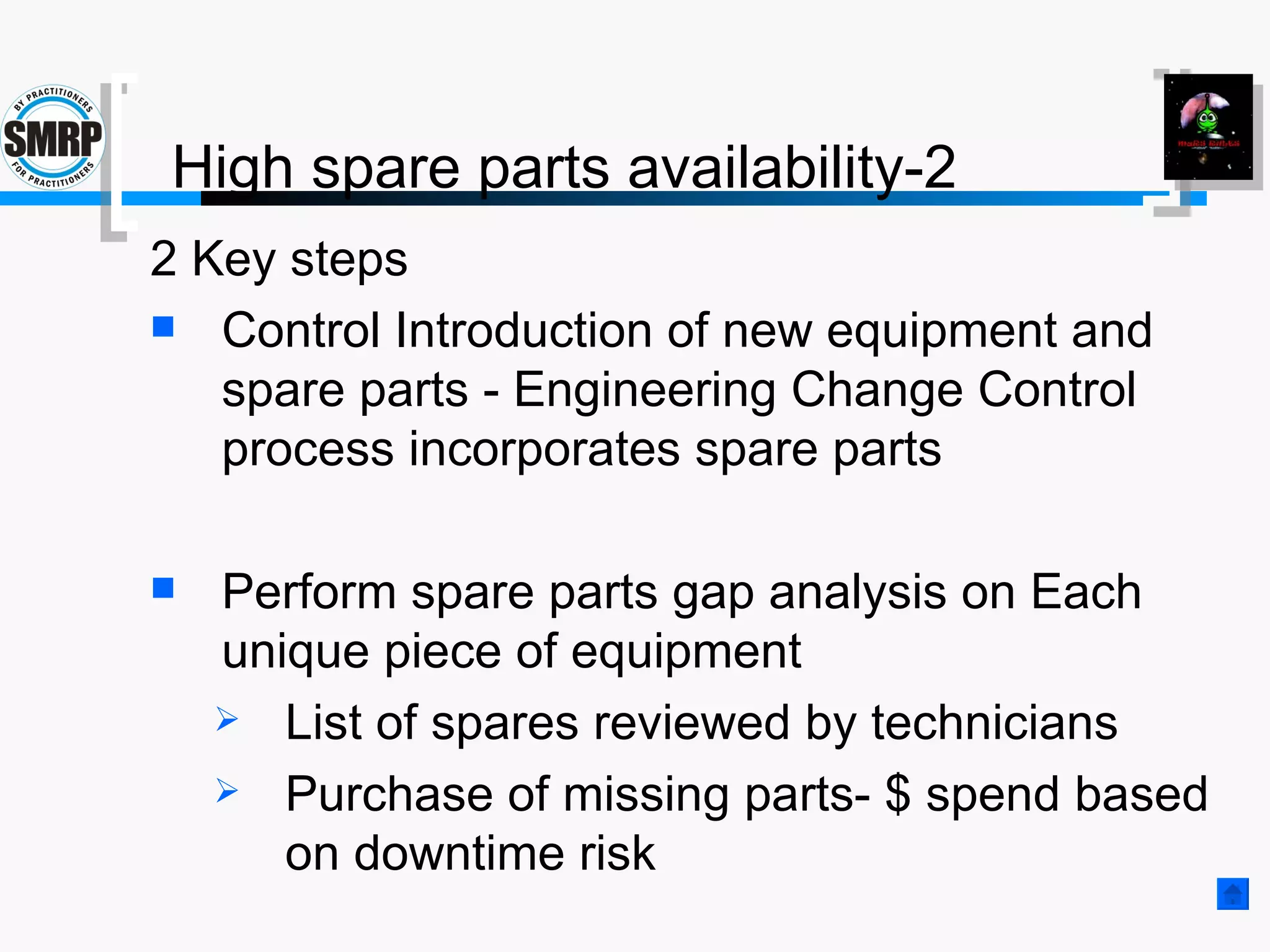 World class factory equipment spare parts program | PPT