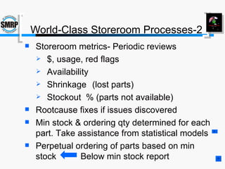 World class factory equipment spare parts program | PPT