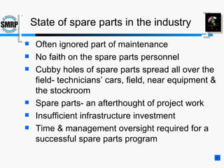 World class factory equipment spare parts program | PPT