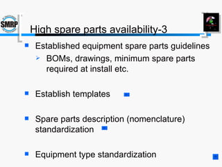 World class factory equipment spare parts program | PPT