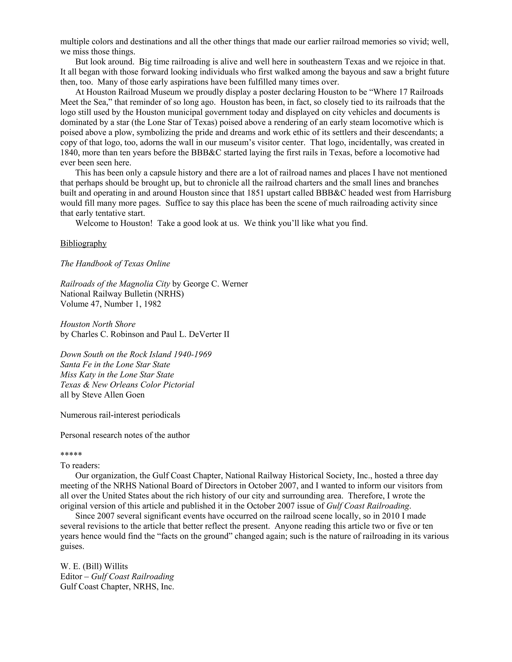 Houston Historic Railroads | PDF