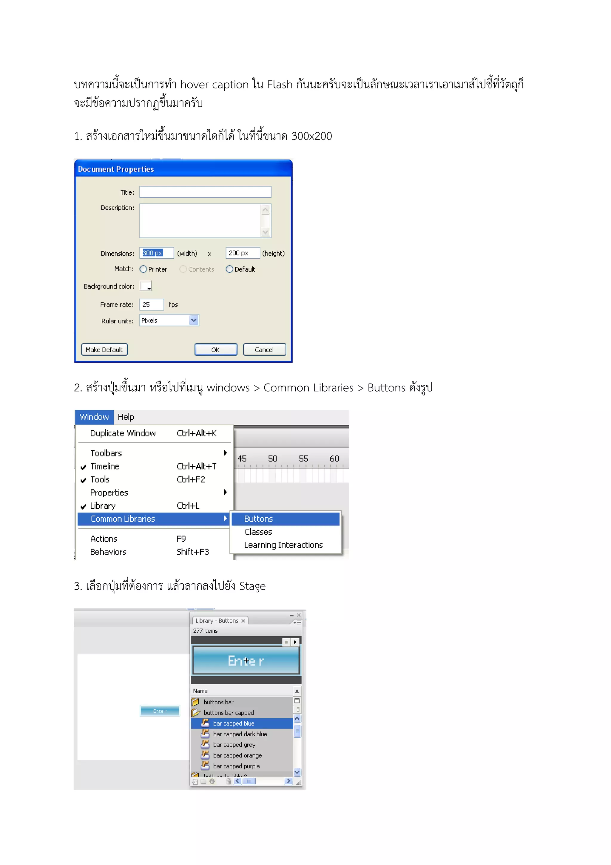 การทำ Hover caption ใน flash | PDF