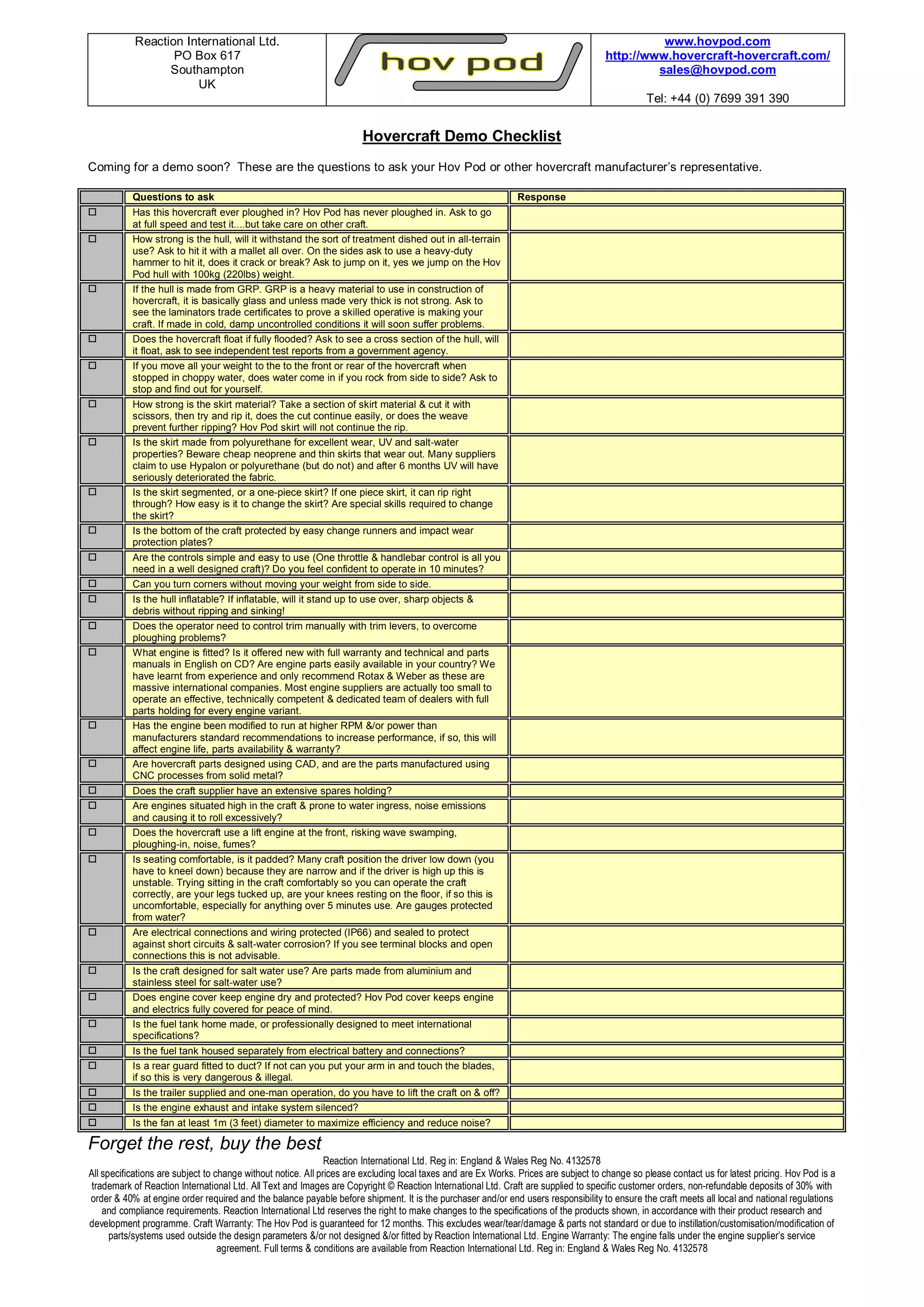 Hovercraft buyers guide | PDF