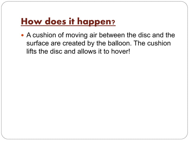 Hover craft science experiment | PPT