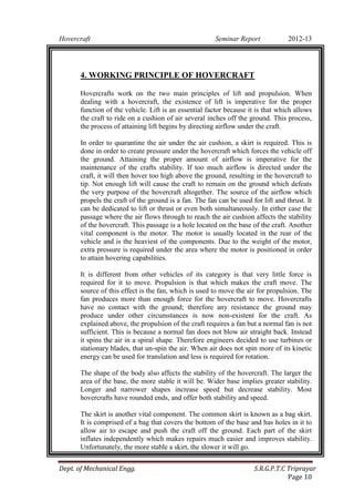Hovercraft seminar report | DOCX
