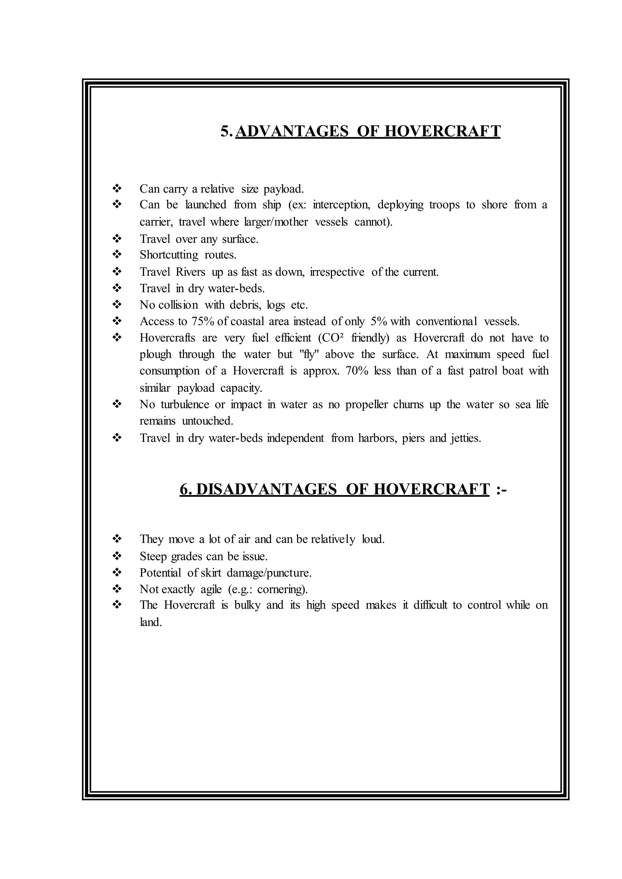 Hovercraft seminar report | DOCX