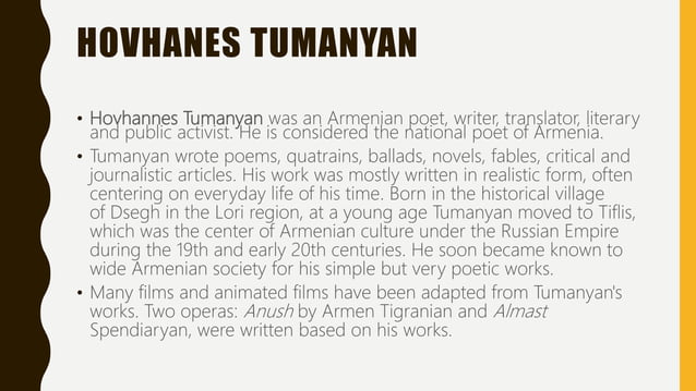Hovhannes Tumanyan | PPT