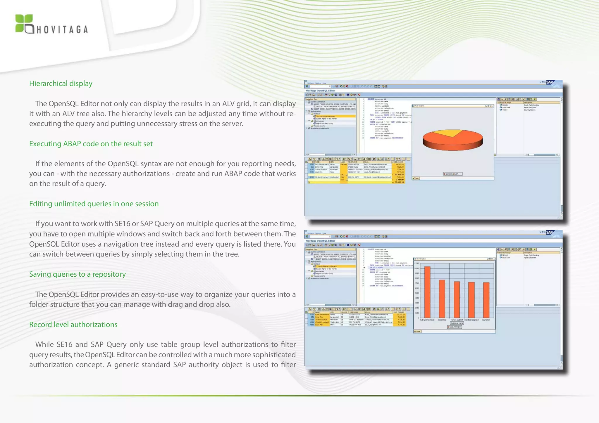 Hovitaga OpenSQL Editor - Comparison with SE16 and SAP query | PDF