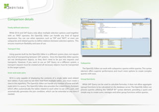 Hovitaga OpenSQL Editor - Comparison with SE16 and SAP query | PDF