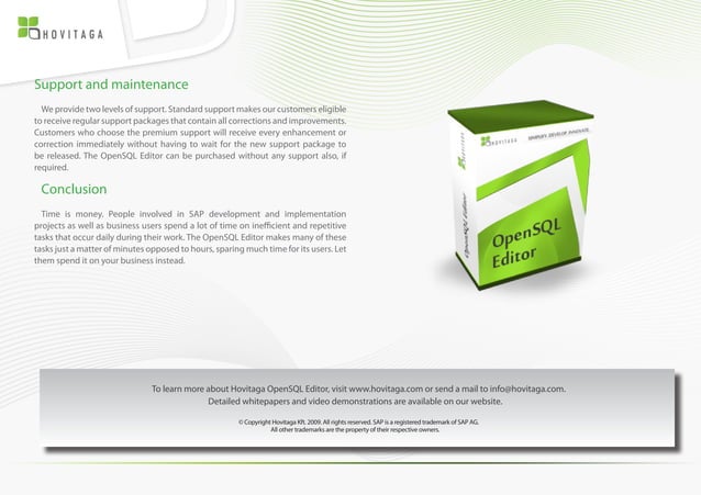 Hovitaga OpenSQL Editor - Security and authorization concept | PPT