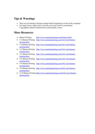 How to create a banner to print | PDF