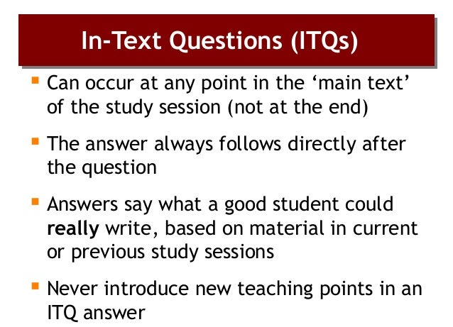 In-Text Questions and Answers in ODL Course Material: How To