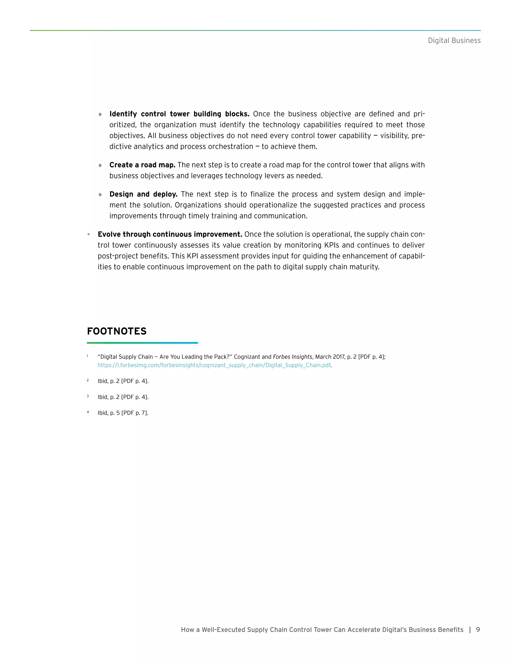 How a Well-Executed Supply Chain Control Tower Can Accelerate Digital’s ...