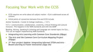 How arts integration lives in your classroom = CCSS | PPT