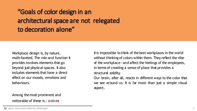 How Color Define Workplace Design | Zyeta | PPT | Research Paper | PPTX