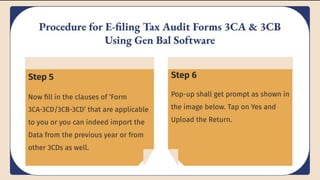 How to Accurately File Audit Forms 3CA and 3CB Using Gen Bal | PDF