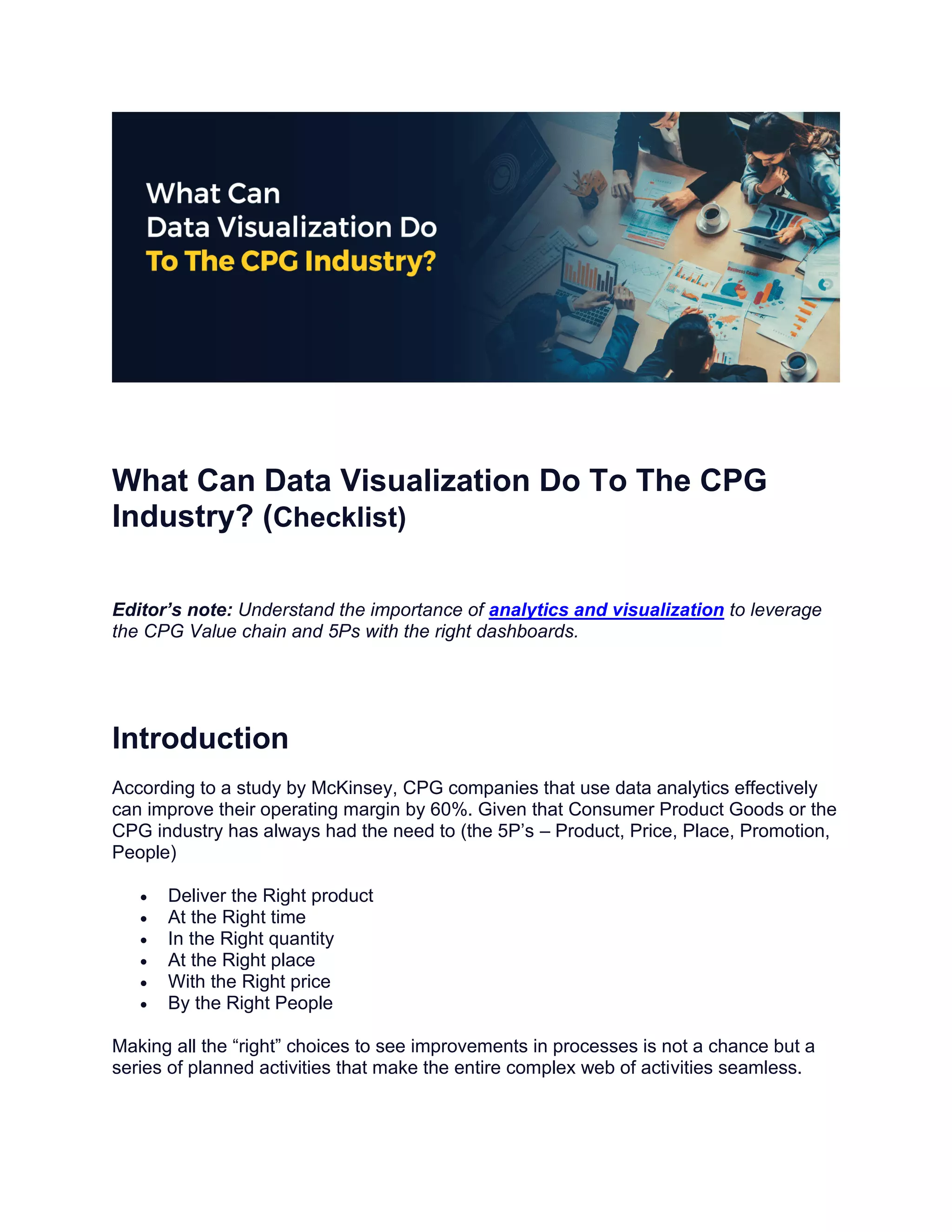 How data visualization helps cpg industry | PDF