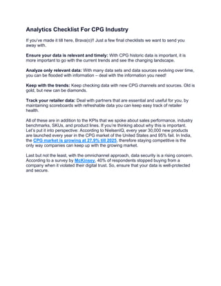 How data visualization helps cpg industry | PDF