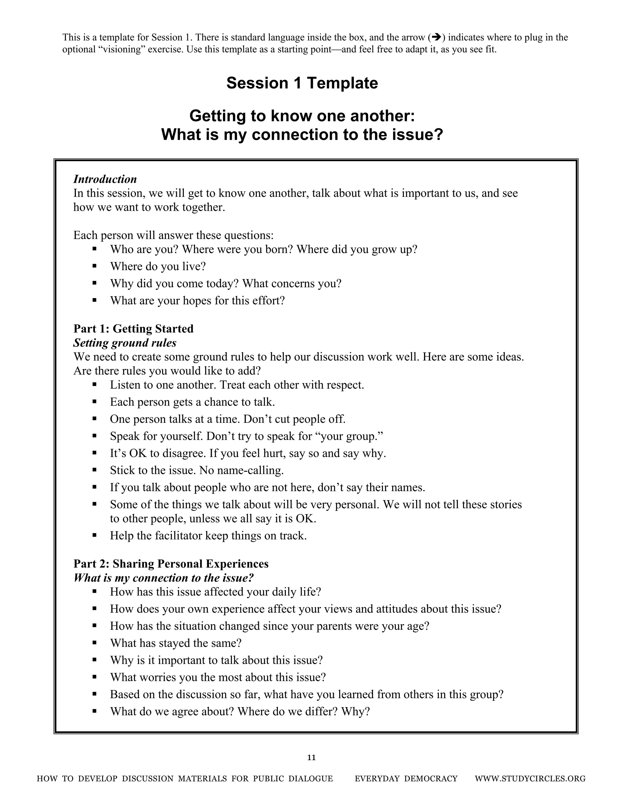 How to Develop Discussion Materials for Public Dialogue | PDF