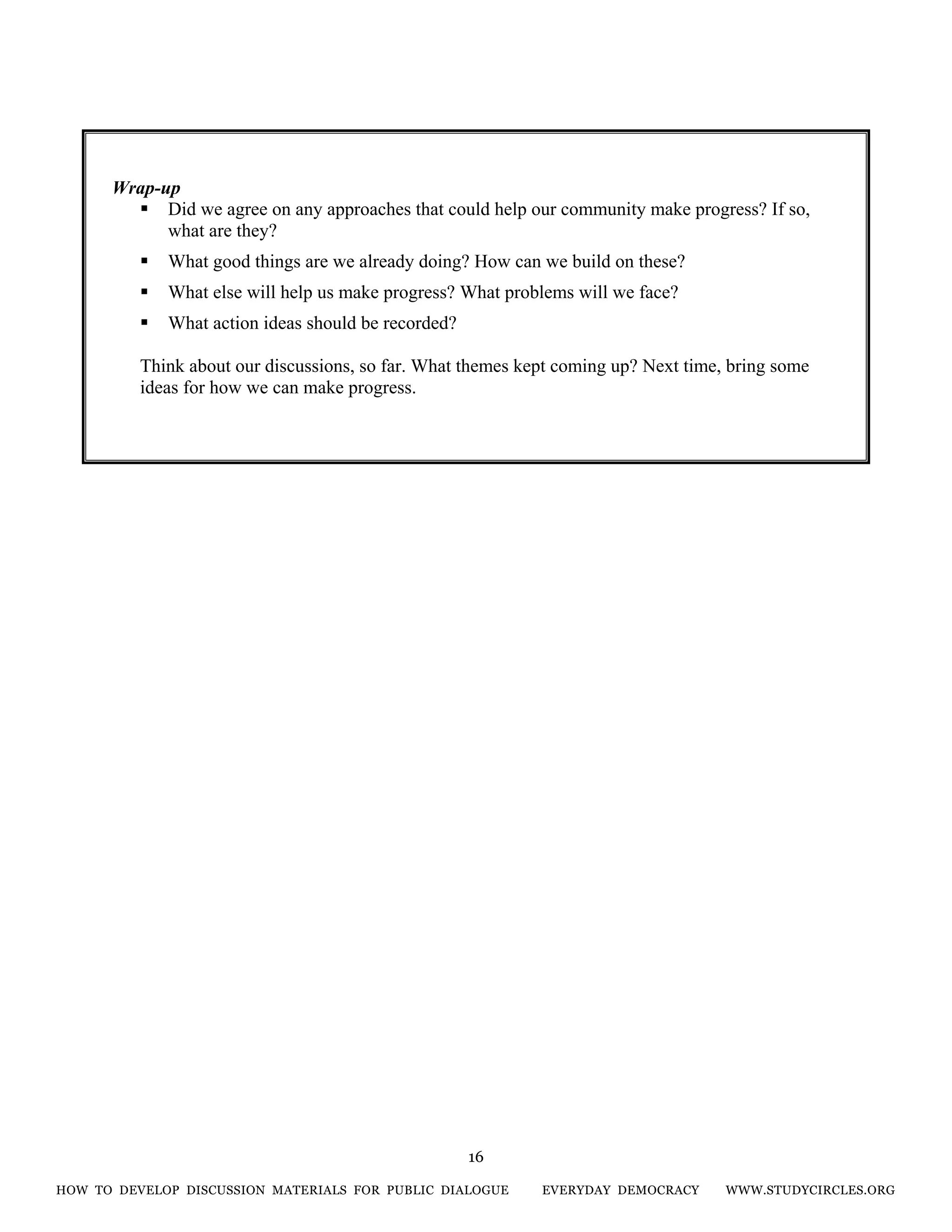 How to Develop Discussion Materials for Public Dialogue | PDF