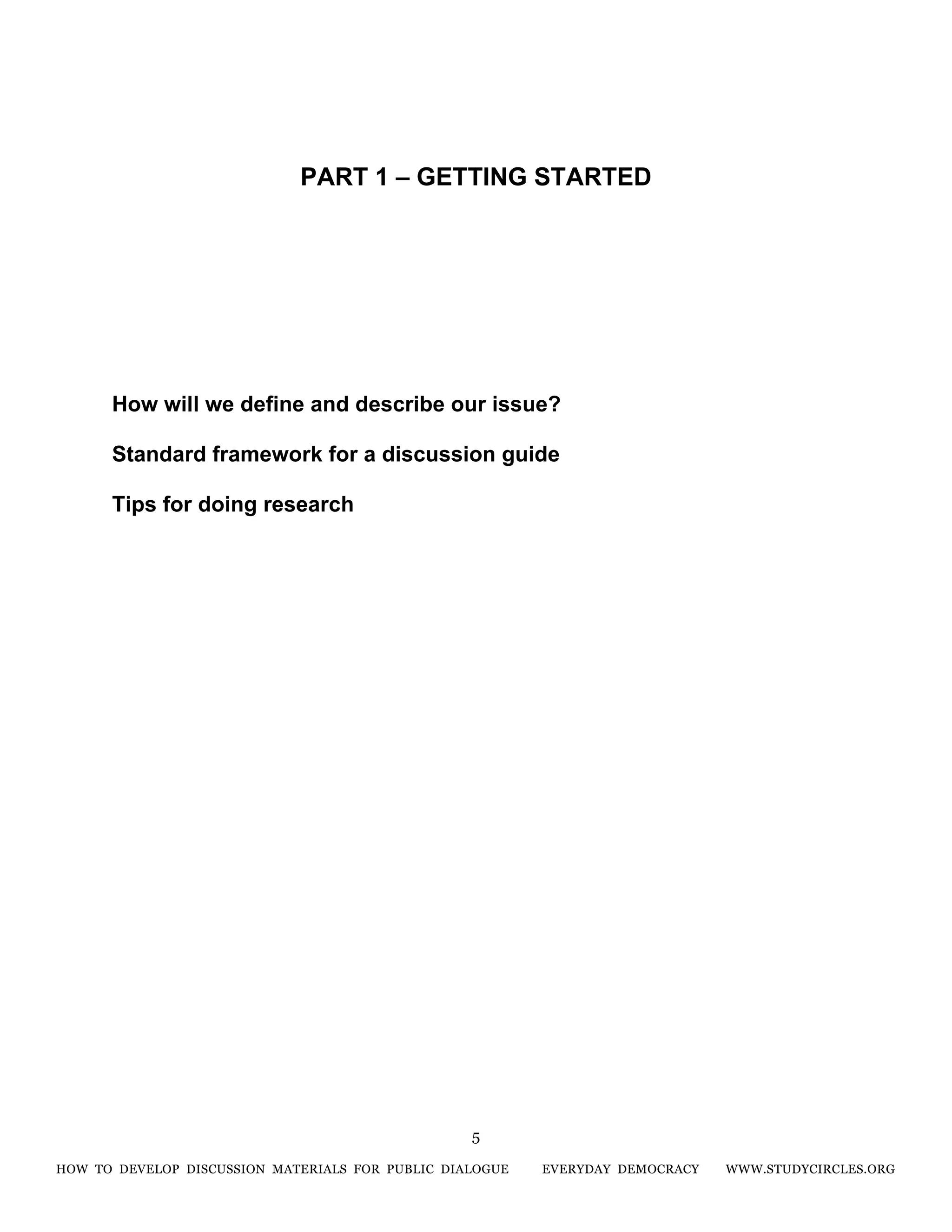 How to Develop Discussion Materials for Public Dialogue | PDF