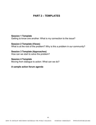 How to Develop Discussion Materials for Public Dialogue | PDF
