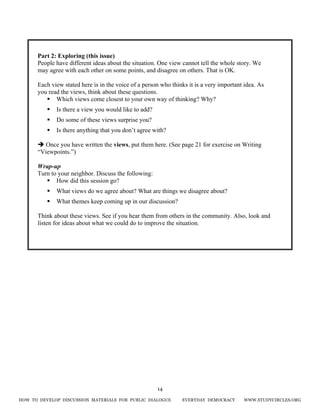 How to Develop Discussion Materials for Public Dialogue | PDF
