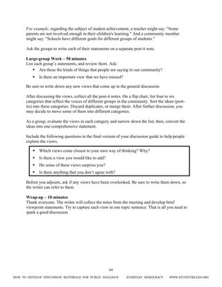 How to Develop Discussion Materials for Public Dialogue | PDF