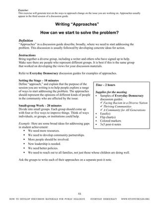 How to Develop Discussion Materials for Public Dialogue | PDF