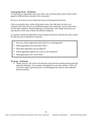 How to Develop Discussion Materials for Public Dialogue | PDF