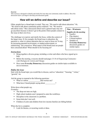 How to Develop Discussion Materials for Public Dialogue | PDF