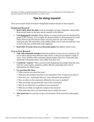 How to Develop Discussion Materials for Public Dialogue | PDF