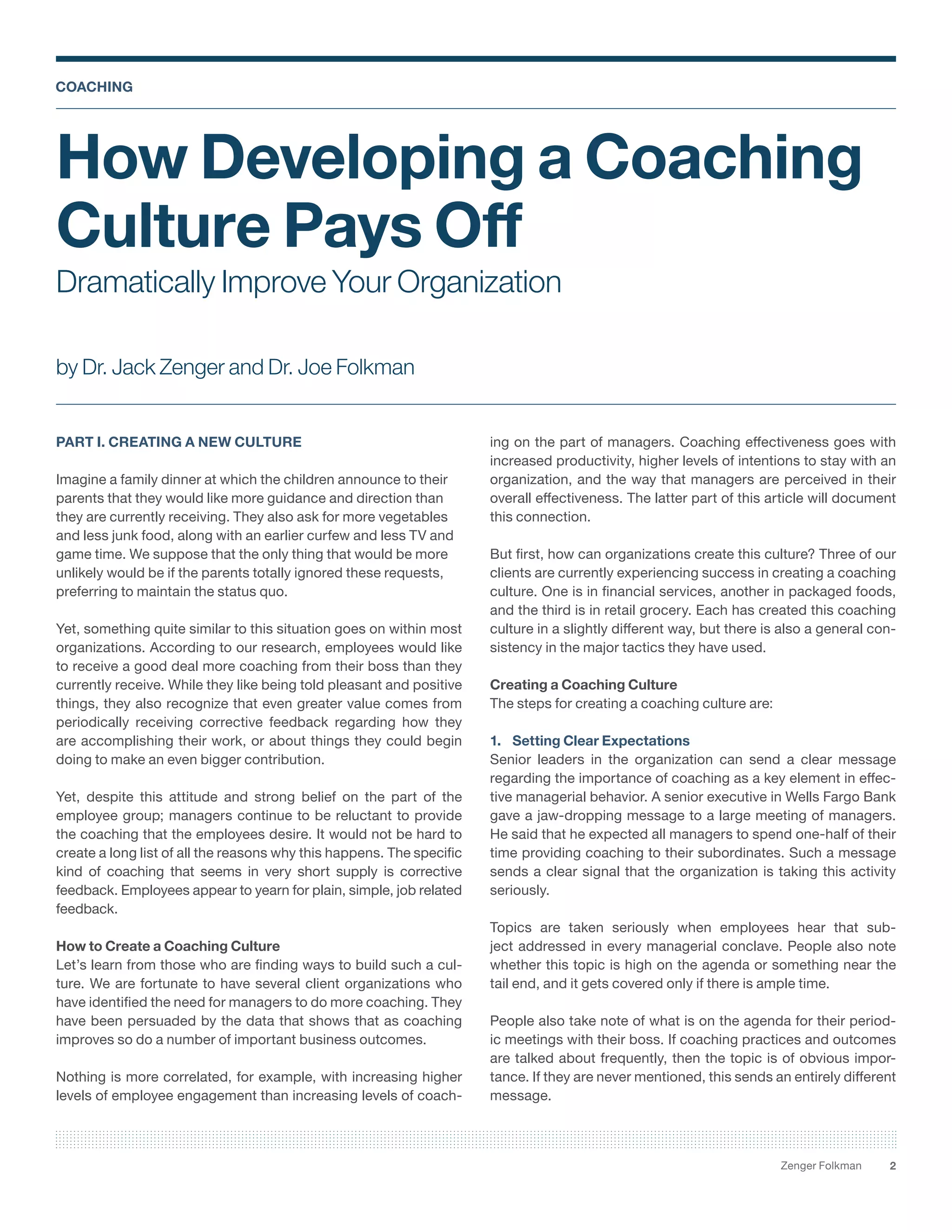How developing-a-coaching-culture-pays-off | PDF