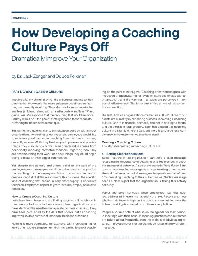 How developing-a-coaching-culture-pays-off | PDF