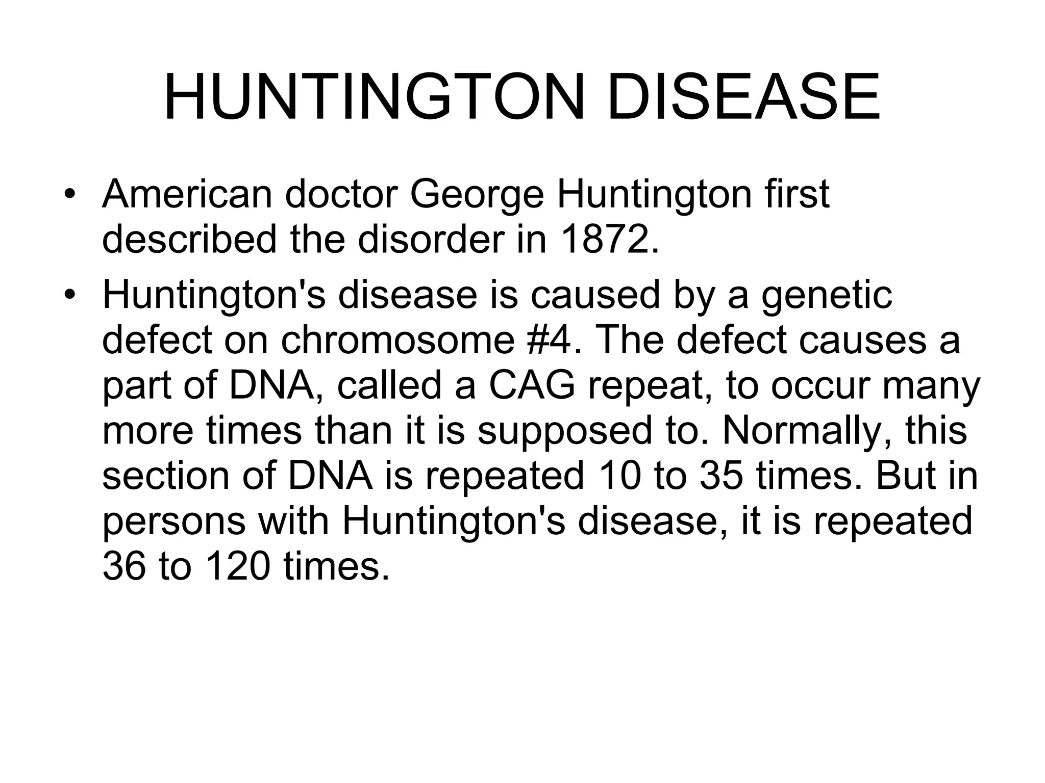 How Is Huntingtons Disease Diagnosed Ppt