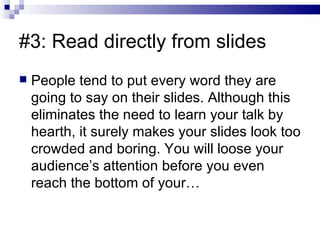 How NOT To Make Presentations | PPT