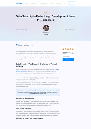Data Security in Fintech App Development: How PHP Can Help | PDF