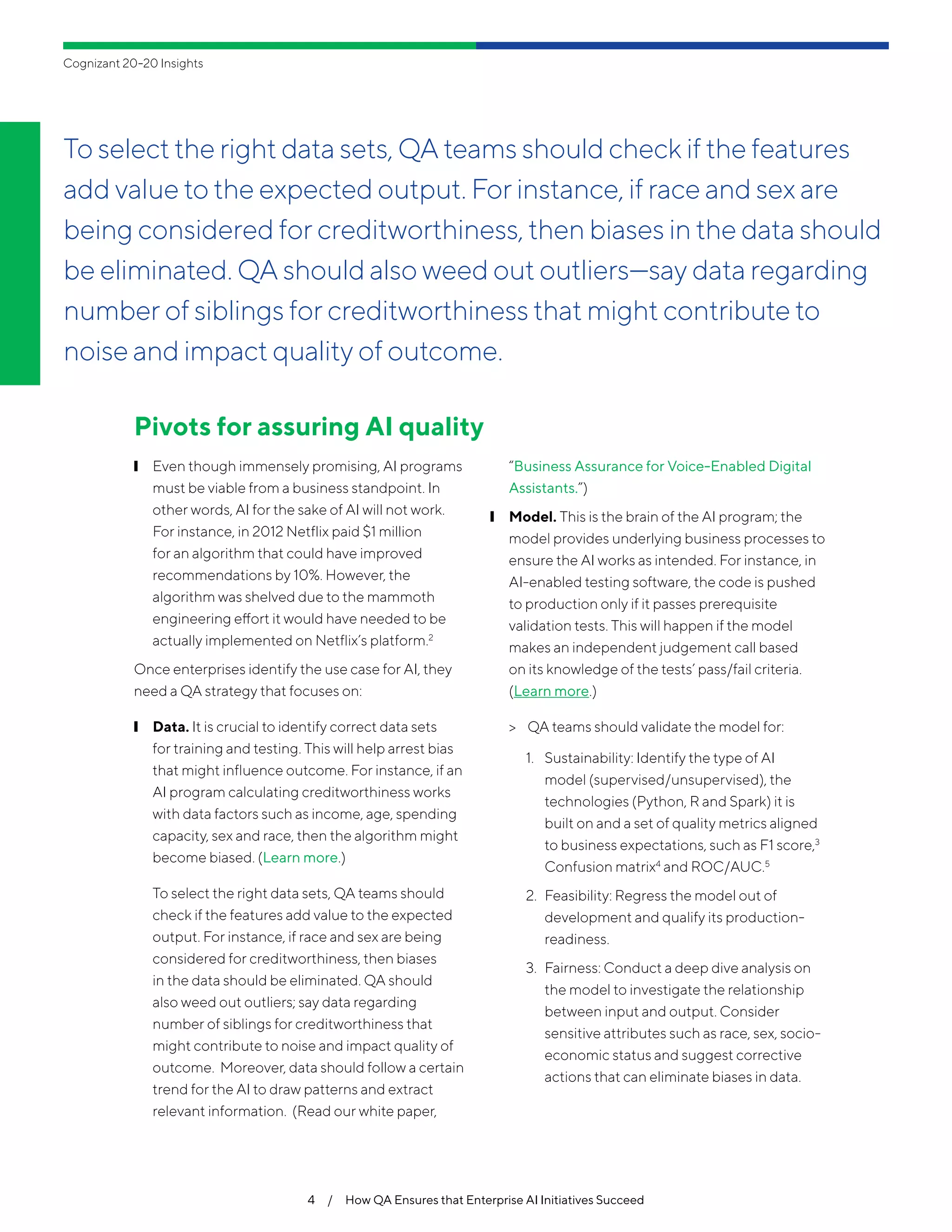 How QA Ensures that Enterprise AI Initiatives Succeed | PDF