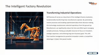 How SAP Business AI is Shaping Smart Manufacturing Technologies | PDF