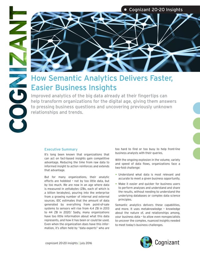 How Semantic Analytics Delivers Faster, Easier Business Insights | PDF