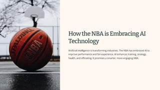 How the NBA is Embracing Artificial intelligence Technology | PPT