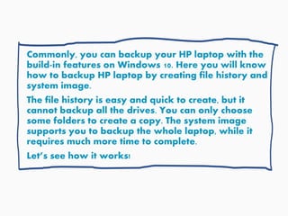 How to Backup HP Laptop Windows 10 to External Hard Drive | PPT