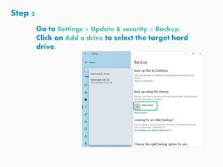 How to Backup HP Laptop Windows 10 to External Hard Drive | PPT