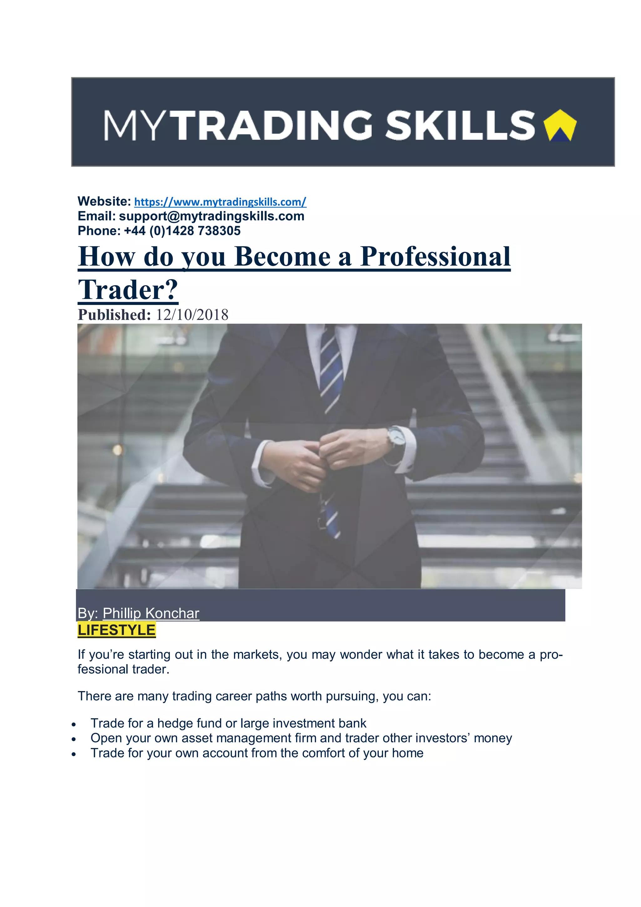How to Become a Professional Trader | PDF