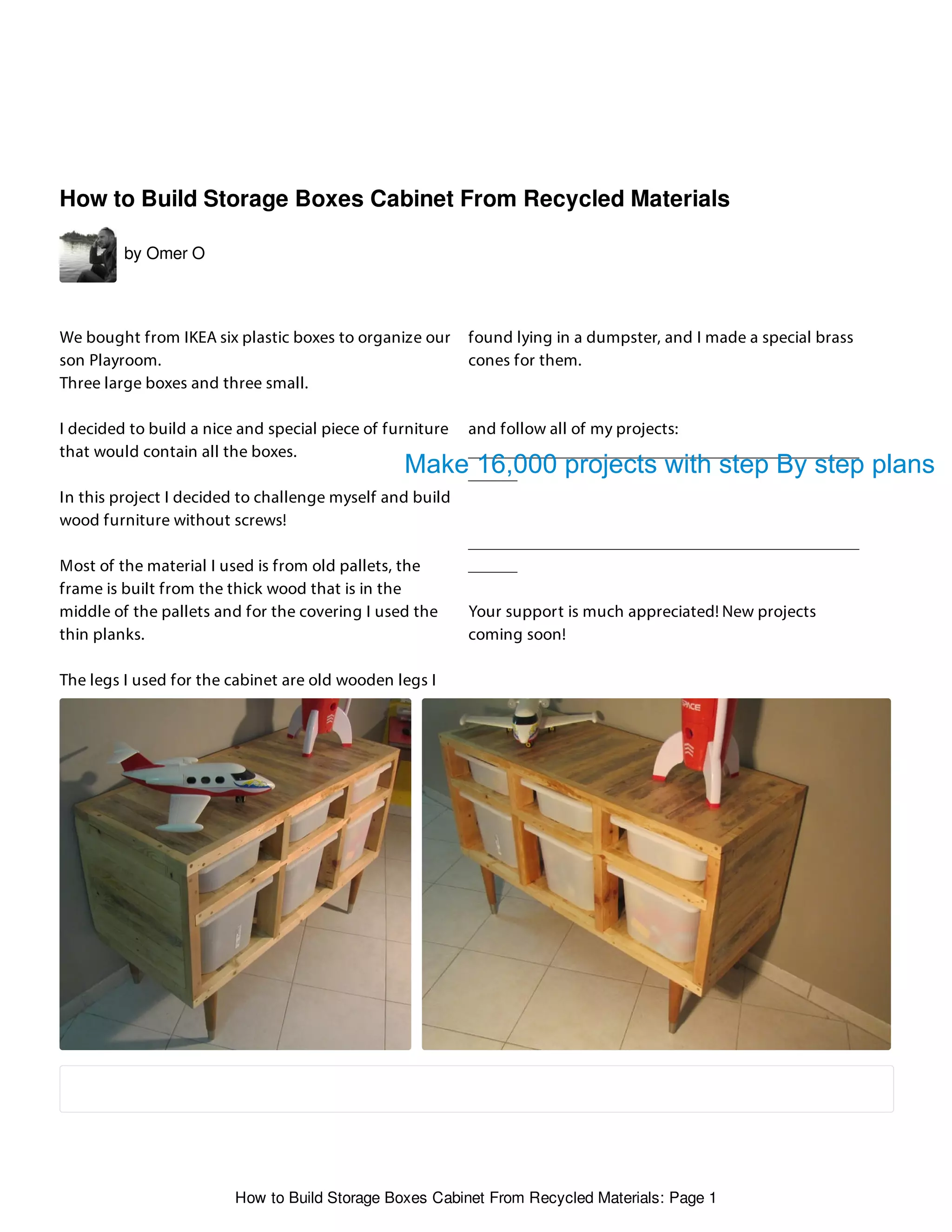 How to build storage boxes cabinet from recycled m | PDF
