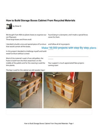 How to build storage boxes cabinet from recycled m | PDF
