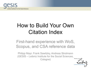 How to build your own citation index | PPT